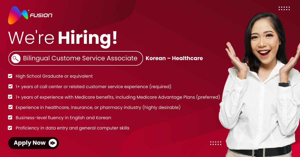 Korean-speaking Bilingual Customer Service Associate in Manila