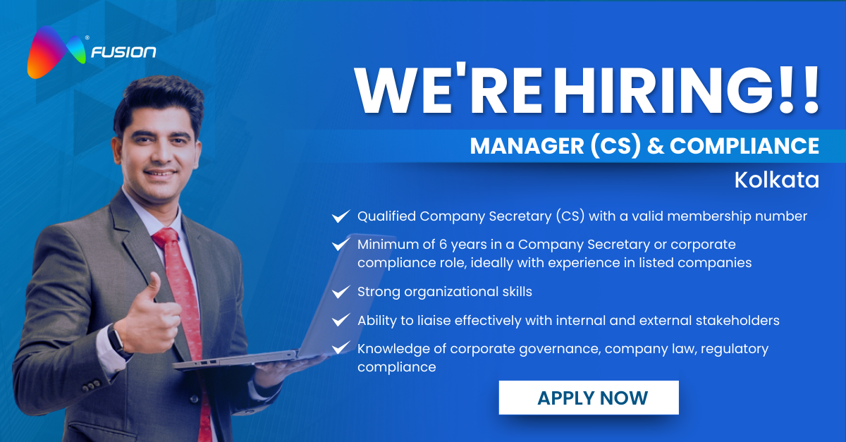 Hiring a Manager I Company Secretary & Compliance Jobs in Kolkata